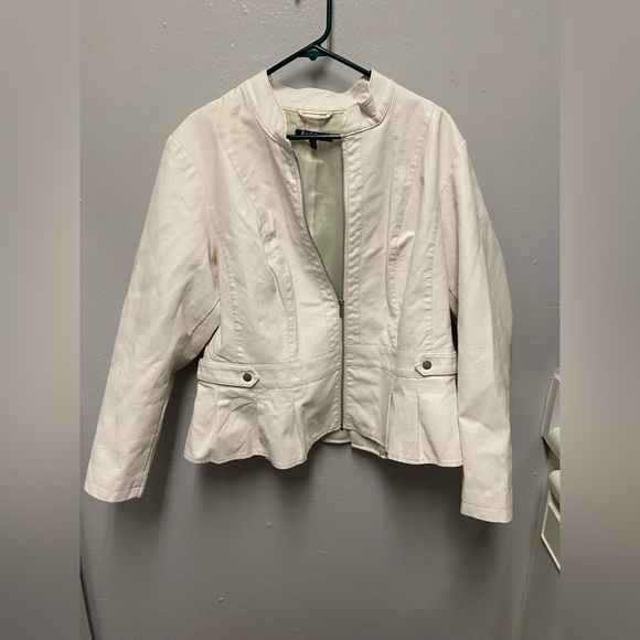 Baccini | Jackets & Coats | Baccini Plus Size 2x White Faux Leather ...